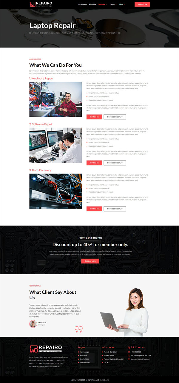 Repairo - Computer & Smartphone Repair Elementor Template Kit by Rometheme